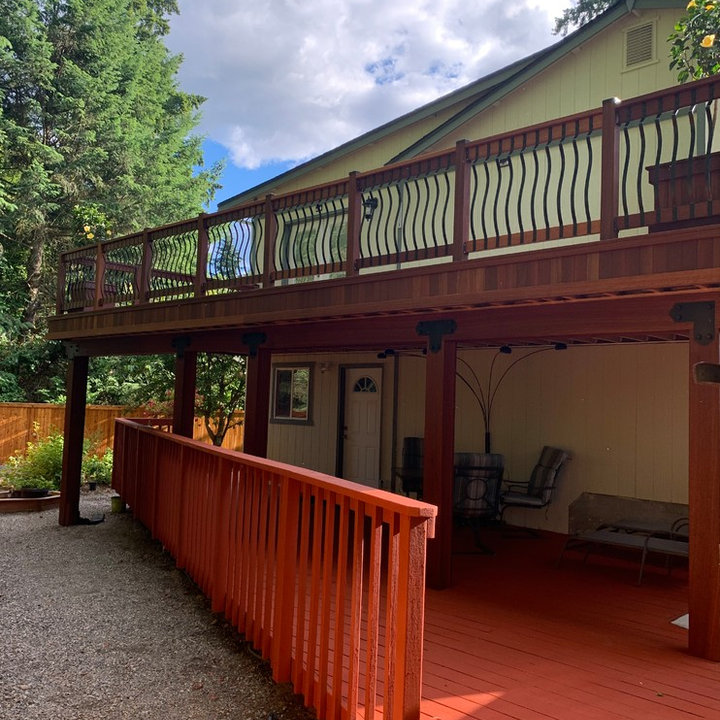 75 Beautiful Balcony with Wood Railing Ideas & Designs - February 2024 ...