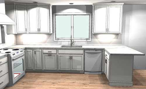 Slab front drawers with white shaker cabinets?