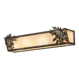 24" Wide Oak Leaf and Acorn Vanity Light - Rustic - Bathroom Vanity ...