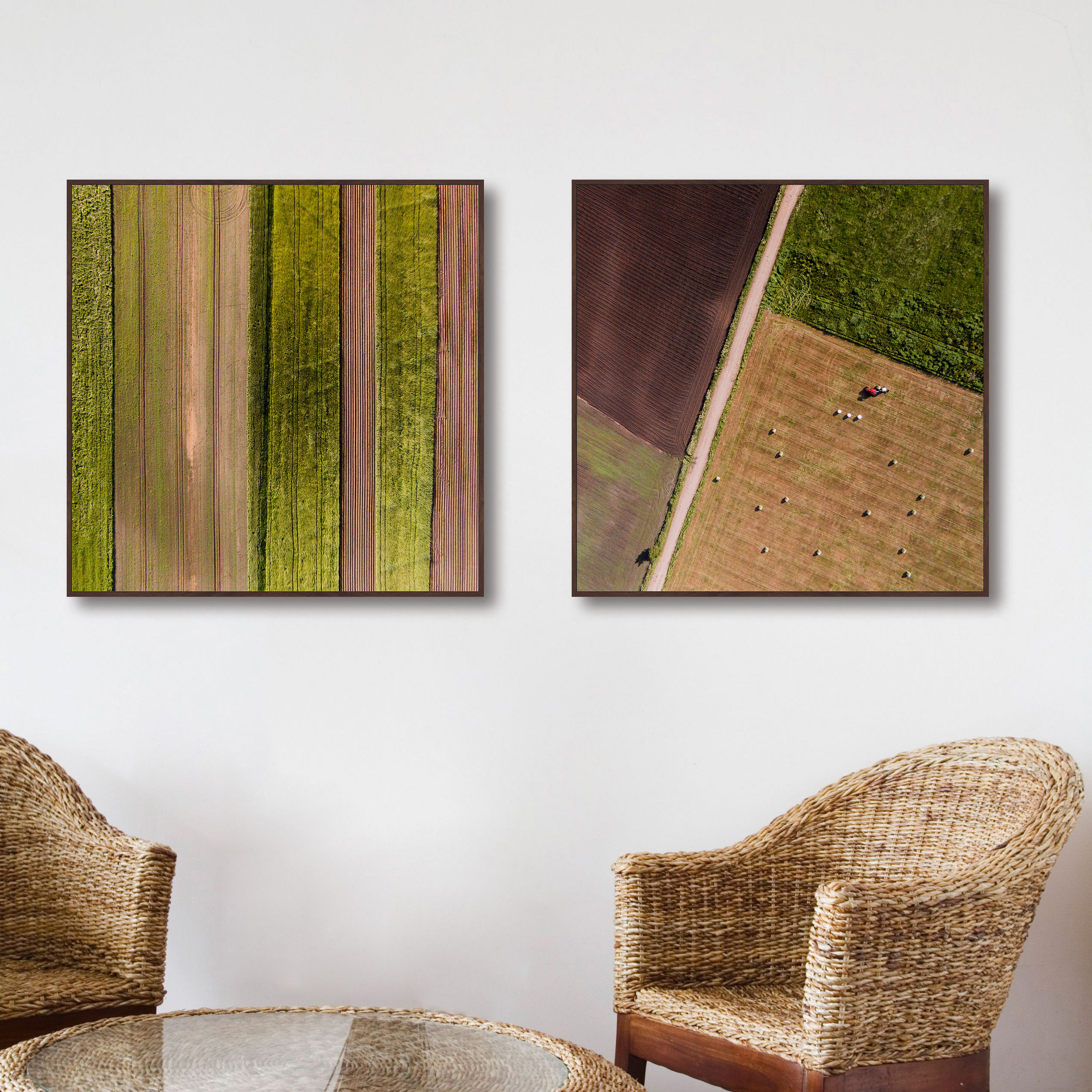 Farm Rows Diptych, 40x20 - Contemporary - Prints And Posters - by ...