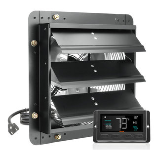 VEVOR Shutter Exhaust Fan Wall-mount w/ Remote Control, 12 ...