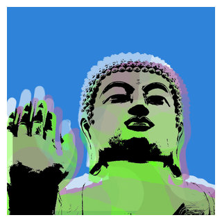 Buddha Pop Art, Blue, 55x55 Rolled - Asian - Prints And Posters - by ...