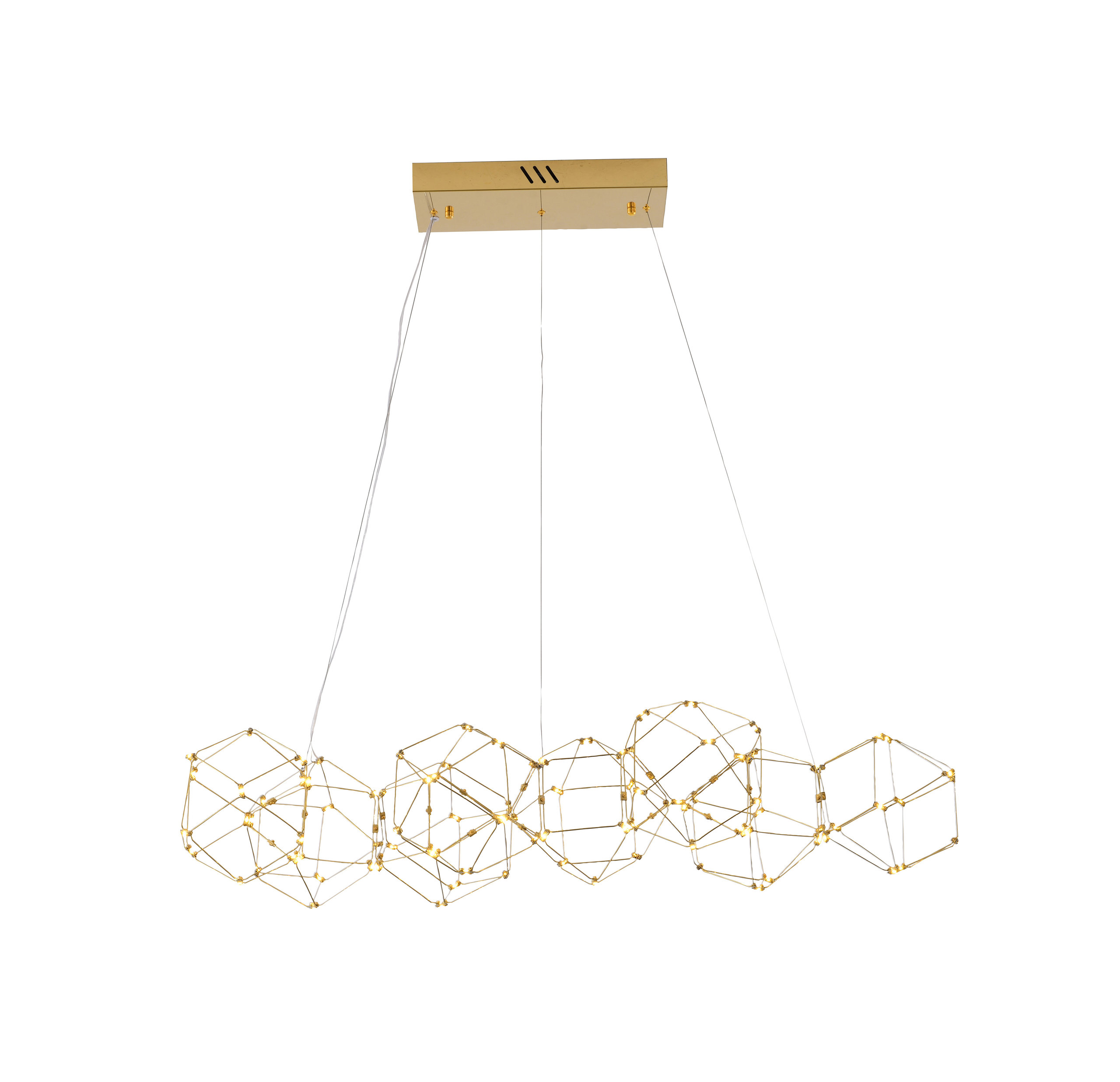 LED Gold Geometric Chandelier - Contemporary - Kitchen Island Lighting ...