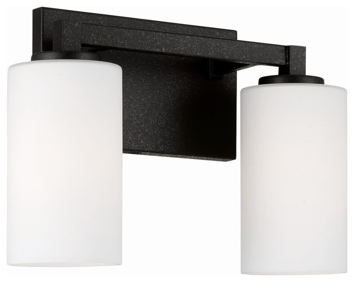 Ravenwood Two Light Vanity, Black Iron - Transitional - Bathroom Vanity ...
