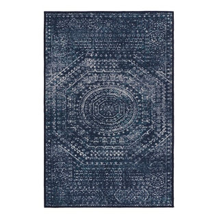 Denim Helix Distressed Transitional Area Rug, 3'x5' - Contemporary ...
