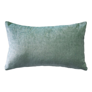 Pillow Decor, Venetian Velvet Ice Blue Throw Pillow 12x19 ...