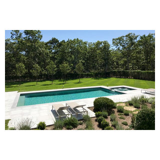 French Grey Pebble Sheen w/ Rodio Tile and Grey Granite Patio - Beach ...