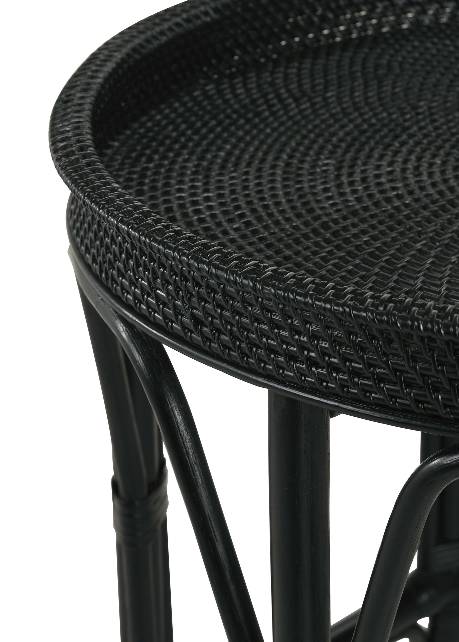 Antonio Round Rattan Tray Top Accent Table Black - Tropical - Side ...