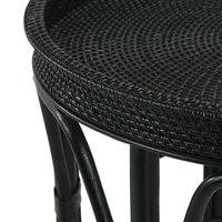 Antonio Round Rattan Tray Top Accent Table Black - Tropical - Side ...