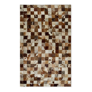 Natural Barcelona Cowhide Rug 4" Square Patches Aprox 5'x8 ...