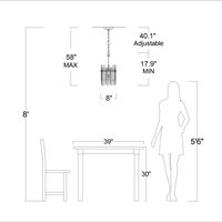 Eva 1 Light Clear Glass Bars Drum Chandelier, Shiny Bronze Finish ...