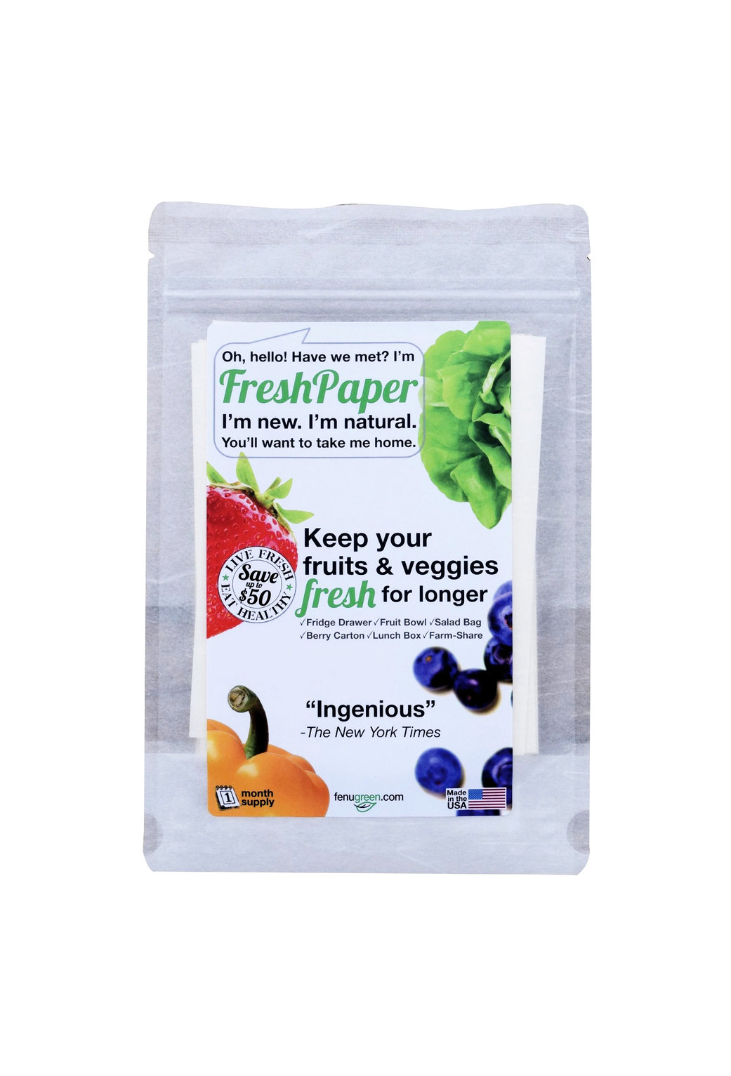 Freshpaper Produce Saver Sheet, Set of 8 - Contemporary - Food Storage ...