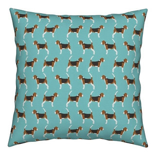 Beagle Beagles Dogs Dog Pet Pet Dog Blue Throw Pillow - Contemporary ...