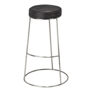 Henry Round Leather Bar Stool - Contemporary - Bar Stools And Counter ...