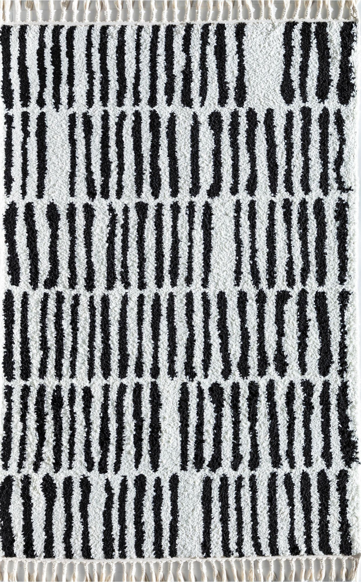 Bennett BT30D Geometric/Stripe Modern White Rain Area Rugs, 8'3"x10', 8 ...