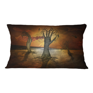 Storage Trees Abstract Throw Pillow, 12"x20 - Contemporary - Decorative ...