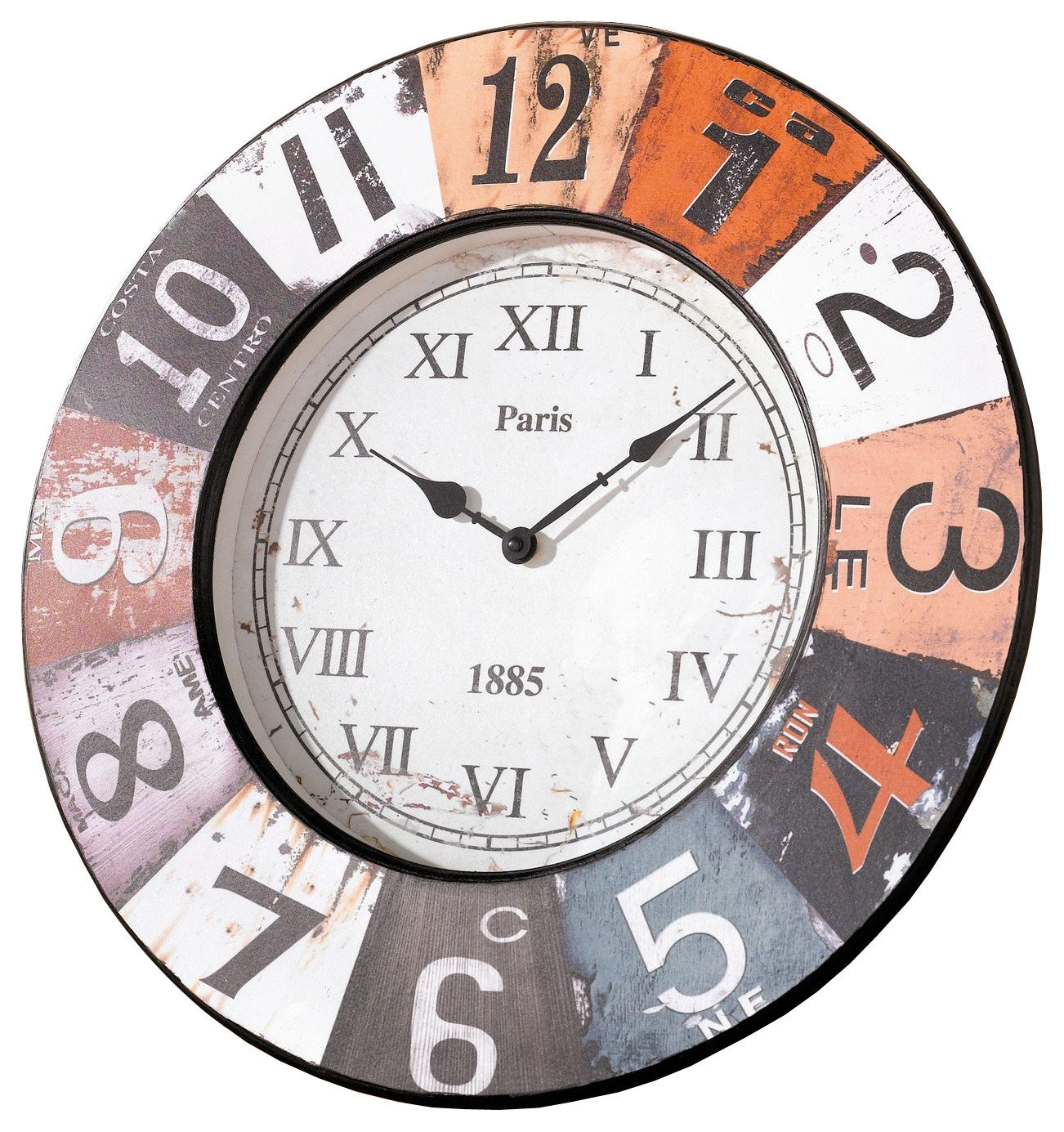 20" Antique Replica Wall Clock, Battery Operated - Industrial - Wall ...