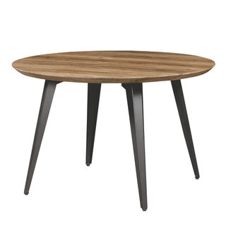 Ravenna Round Dining Table 47 in. MDF Tabletop in Black Metal Legs ...