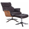 Relax-R Caitlin Recliner and Ottoman, Espresso Air Leather ...