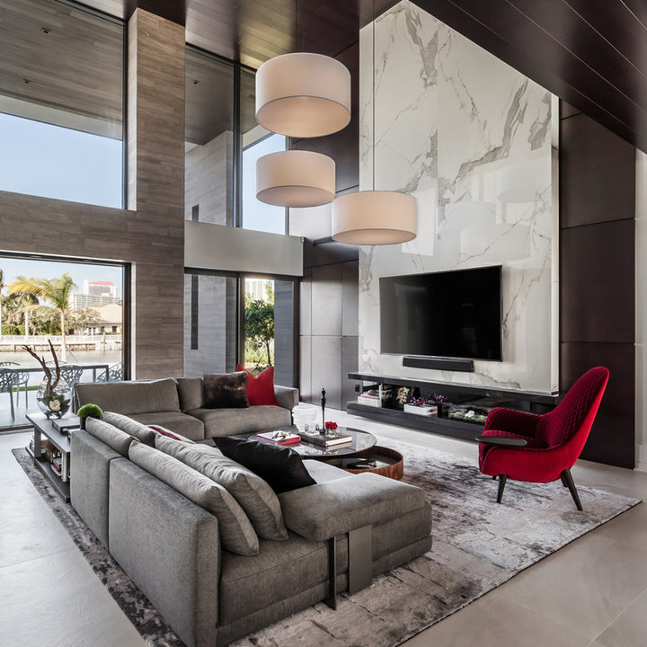 75 Ceramic Tile Living Room Ideas You'll Love - May, 2026 | Houzz