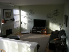 What do I put above the tv, between the sconces? Any ideas?