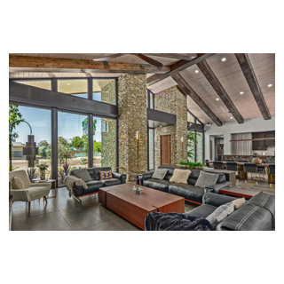 Open Living Room With 22 Foot Ceilings - Modern - Living Room - Phoenix ...