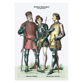 Italian Costumes: Neopolitan Soldiers, 20" x 30" - Traditional - Prints ...