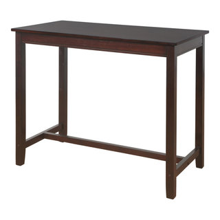 Linon Claridge 36" Wood Counter Height Pub Table in Walnut - Farmhouse ...