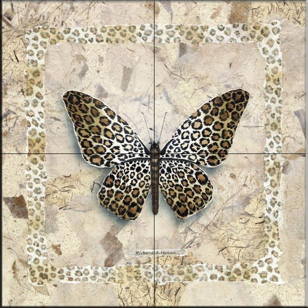 Tile Mural, A Little Leopard by Richard Henson, 17" x 17" (16 Tiles ...