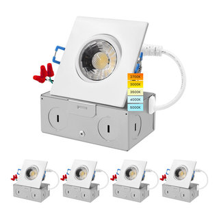 Luxrite 3" Recessed LED Light 8W 5 CCT 600LM Dimmable Damp Rated 4 Pack ...