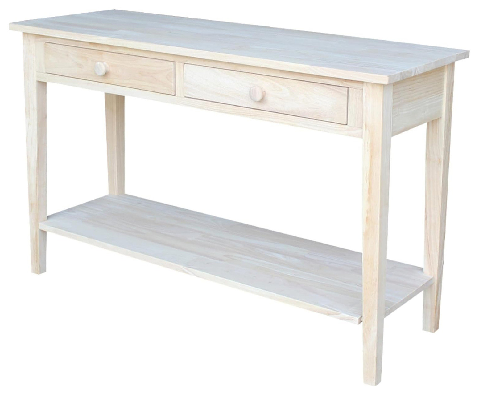 Classic Console Table, Lower Shelf & Large Top With Spacious Drawers ...
