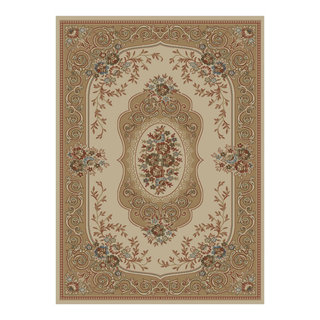 Hometown Lyon Traditional Aubusson Area Rug, 7'10"x9'10" - Victorian ...