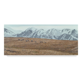 Ron Parker 'Northern Skyline Caribou' Canvas Art, 24"x10" - Rustic ...