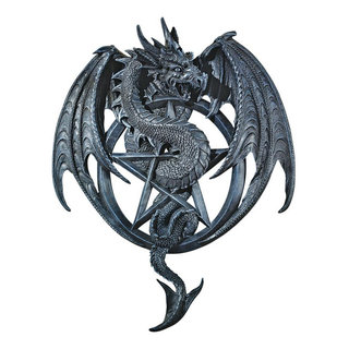 Design Toscano Dragon Pentacle Plaque - Asian - Wall Sculptures - by ...