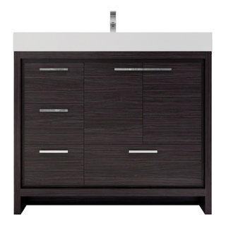 Azure 42" Freestanding Vanity with Reinforced Acrylic Sink (Left Side ...