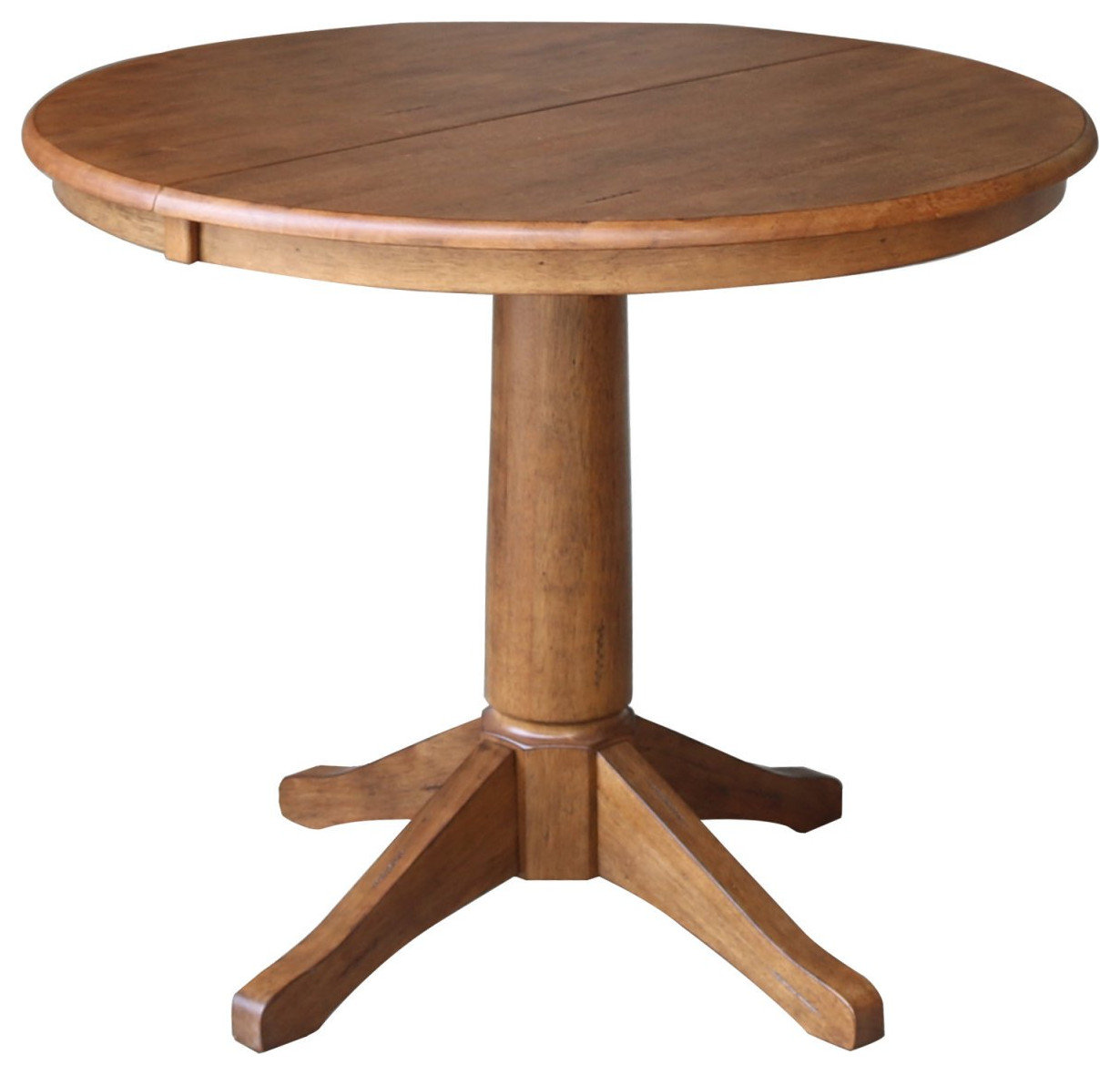 Traditional Dining Table, Pedestal Base & Round Expandable Top ...