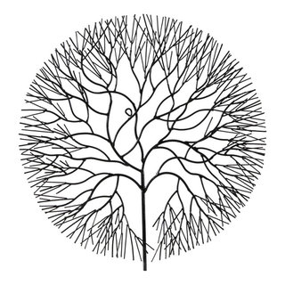 Wire Tree Wall Art, Metal, Black, Medium - Contemporary - Metal Wall ...