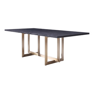Pike Dining Table, 86.5", Black, Contemporary, Rectangle - Contemporary ...