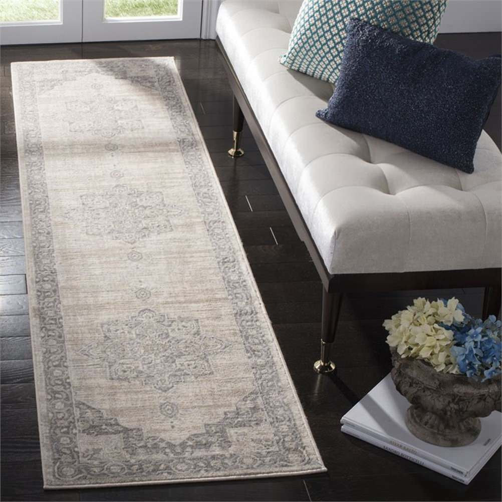 Safavieh Brentwood 10' x 13' Rug in Cream and Gray, 2' x 12' Runner ...