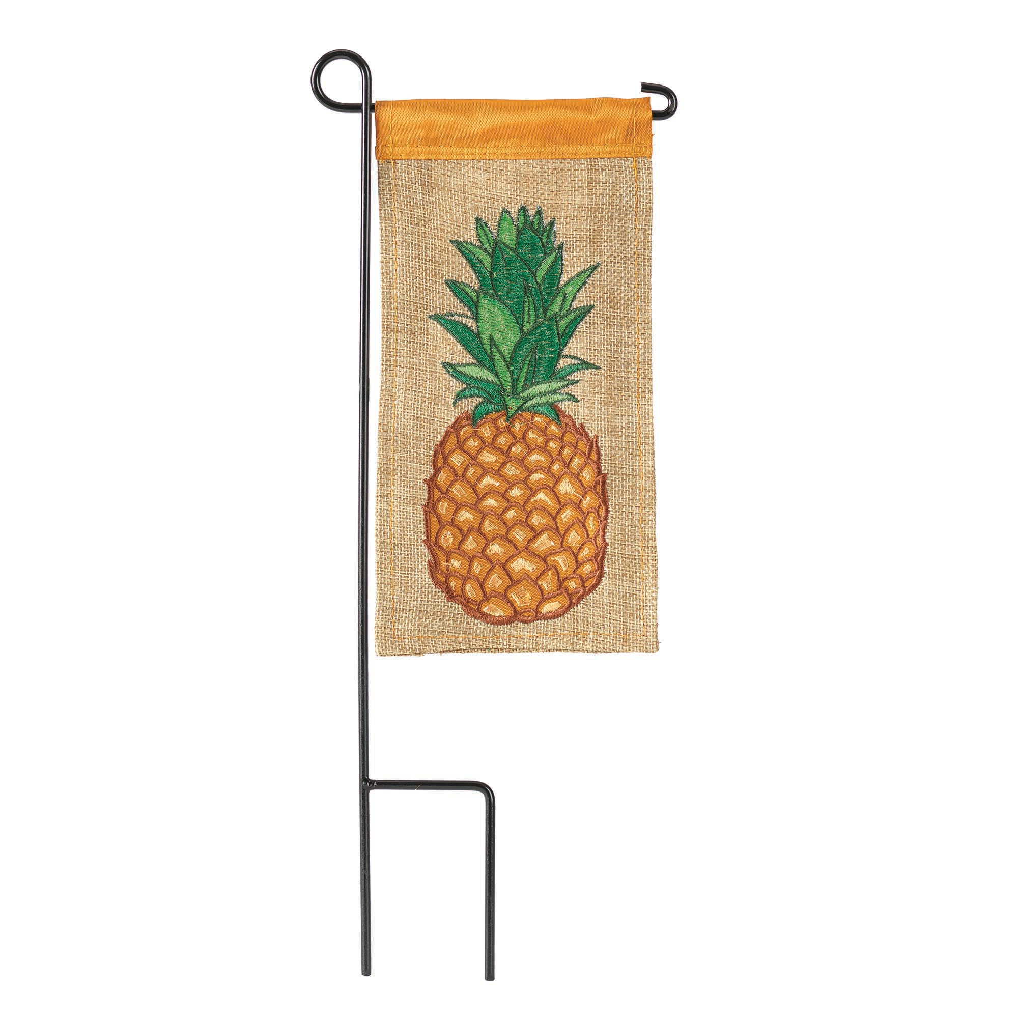 Flag Double Applique Pineapple Burlap Mini - Traditional - Flags And ...