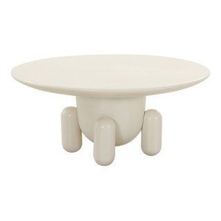 Gabby Contemporary White Round Coffee Table - Transitional - Coffee ...