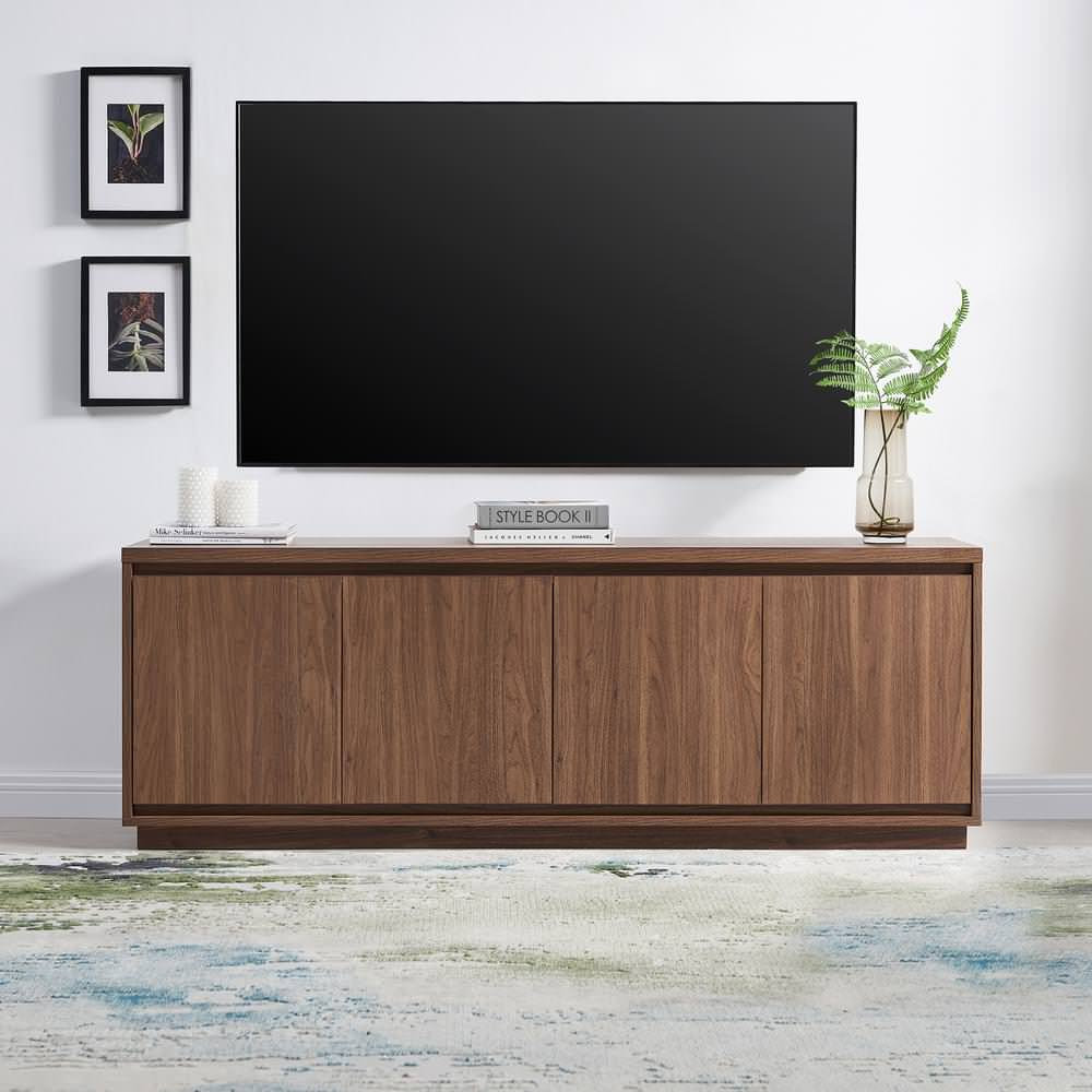 Presque Rectangular Tv Stand For Tv'S Up To 75 In Satin Walnut ...