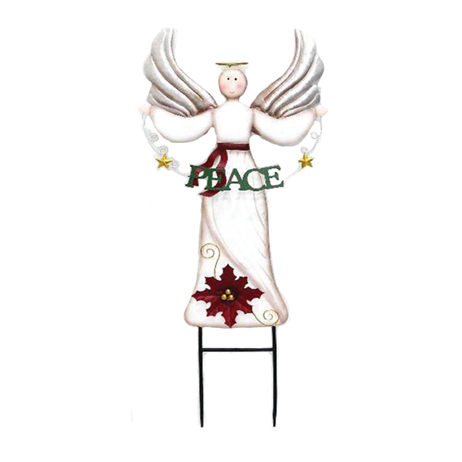 29" White Iron Angel Yard Stake - Holiday Accents And Figurines - by ...