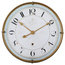 Gold Rimmed Round Metal Wall Clock, Cottage Light Blue Ivory Vintage ...
