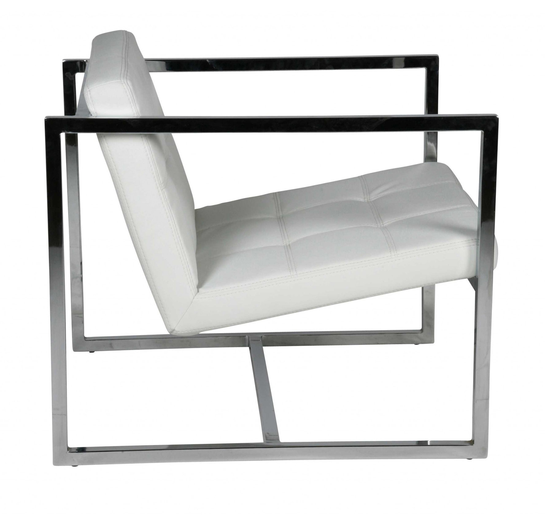 Chair White Faux Leather Chrome Frame - Contemporary - Armchairs And ...