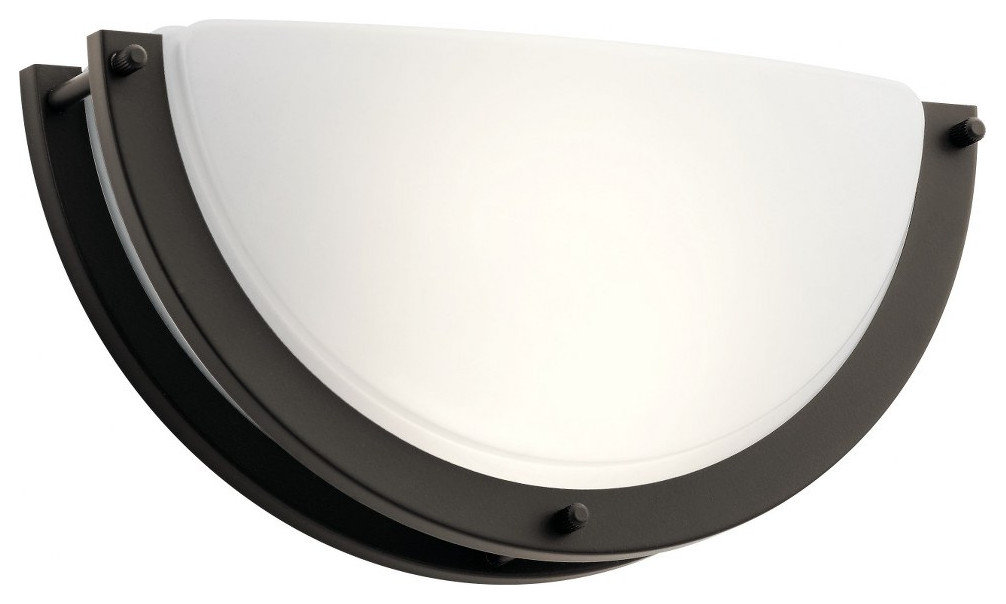 1 Light Contemporary Half Moon Wall Mount White Acrylic Glass-6 Inches ...