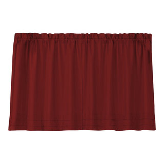 Holden Solid Garnet Kitchen Curtain - Farmhouse - Curtains - by ...