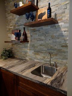 Laminate countertops without a self backsplash? | Houzz Forum