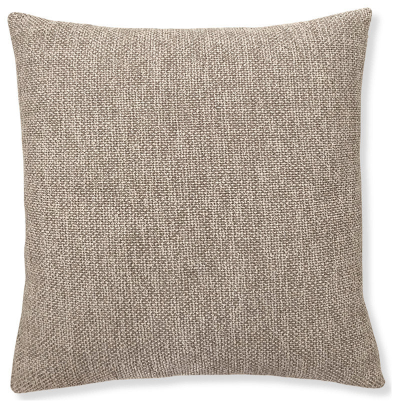 Light Beige/Fendi Woven Textured Pillow Cover, 22x22 - Transitional ...