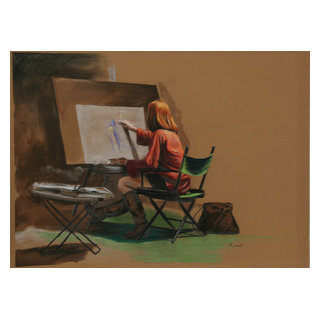 Harry McCormick "Untitled 5 The Artist" Pastel and Watercolor Painting ...